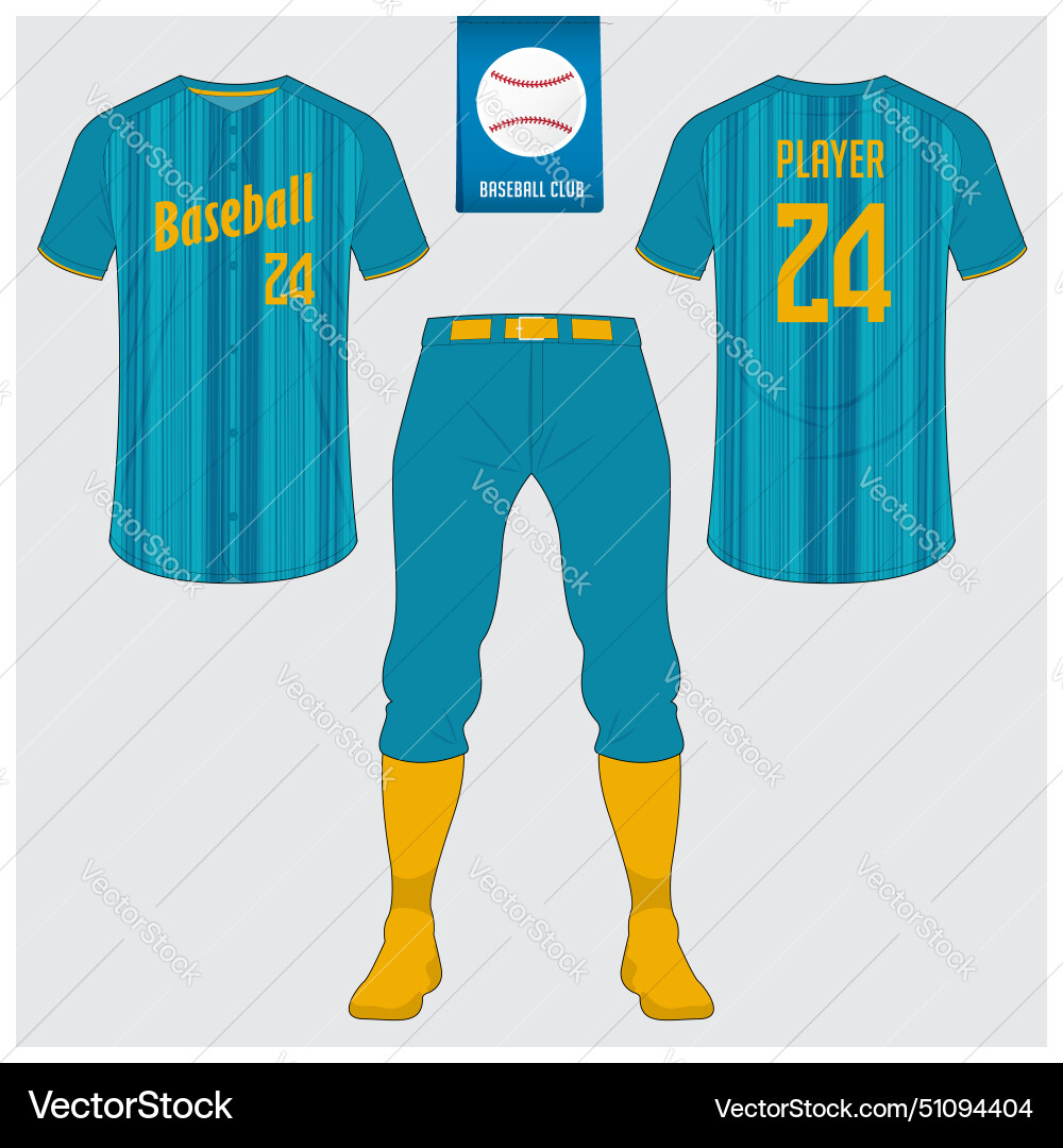 Baseball uniform mockup template design Royalty Free Vector