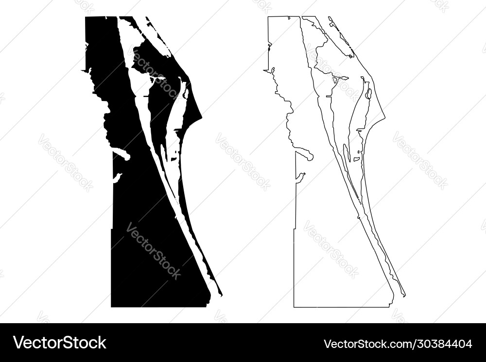 Brevard County Map Royalty Free Vector Image - VectorStock