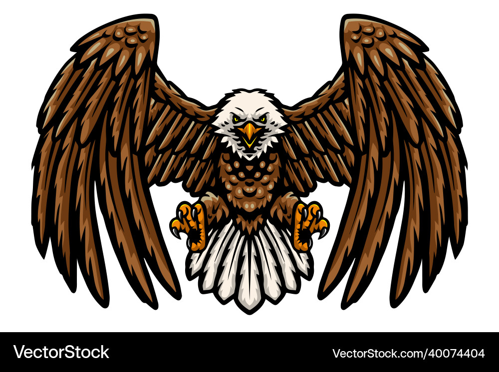 Cartoon funny eagle mascot flying Royalty Free Vector Image