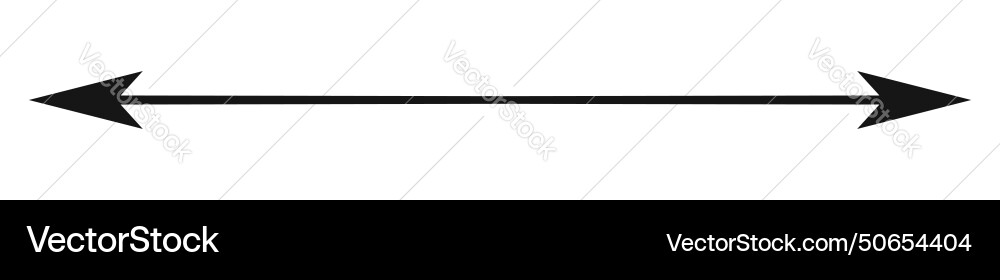 Double arrow symbol long straight horizontal Vector Image