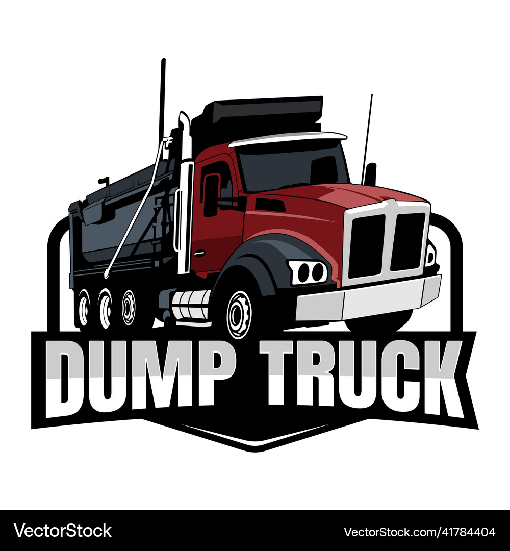Dump truck logo design icon Royalty Free Vector Image
