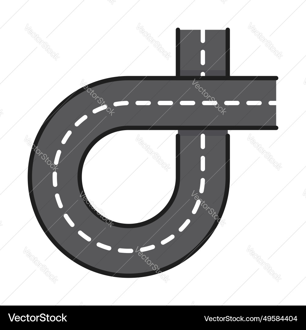 Interchange Turn Road Icon Royalty Free Vector Image