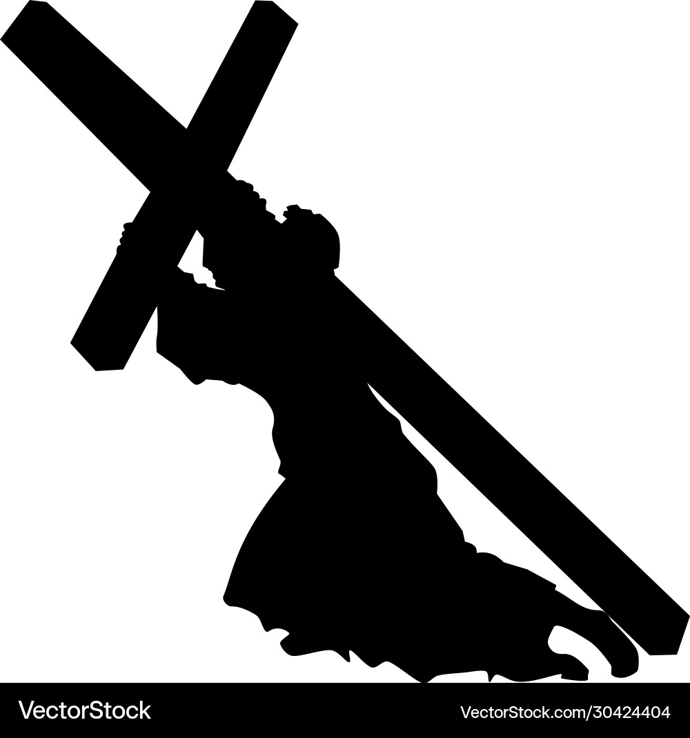 Jesus christ carrying cross Royalty Free Vector Image