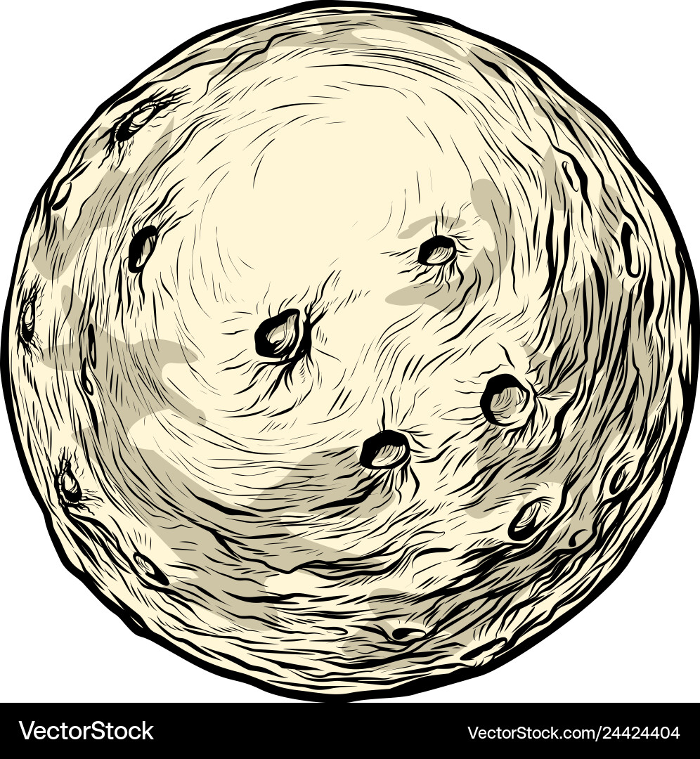 Retro Moon Artwork Royalty Free Vector Image - VectorStock