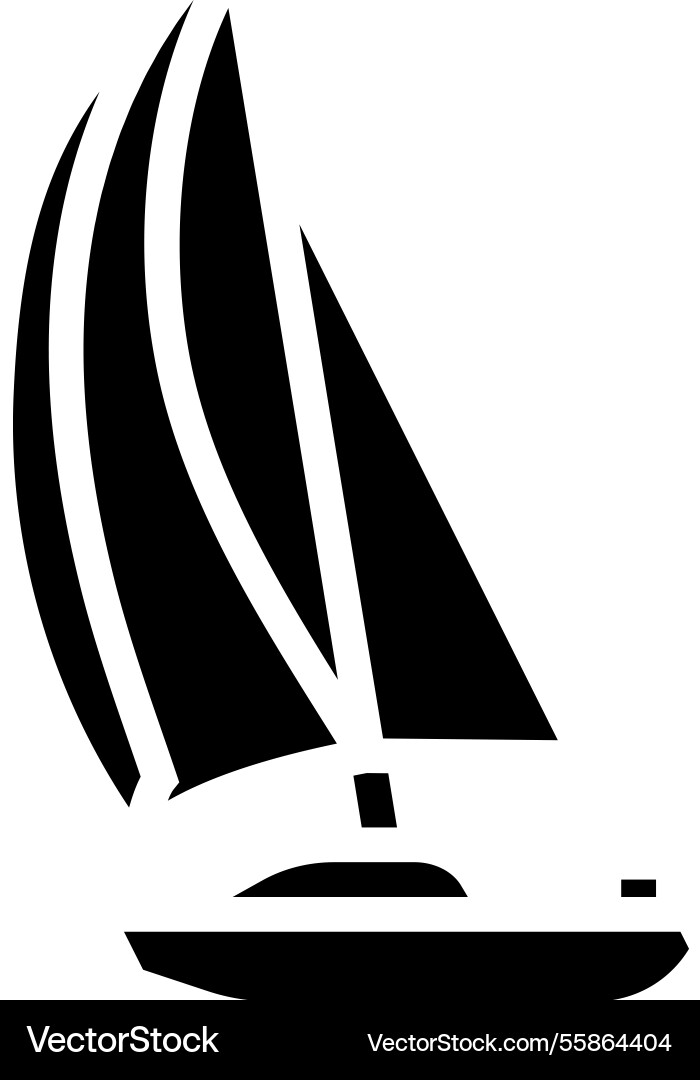 Sails full sailing sport glyph icon Royalty Free Vector