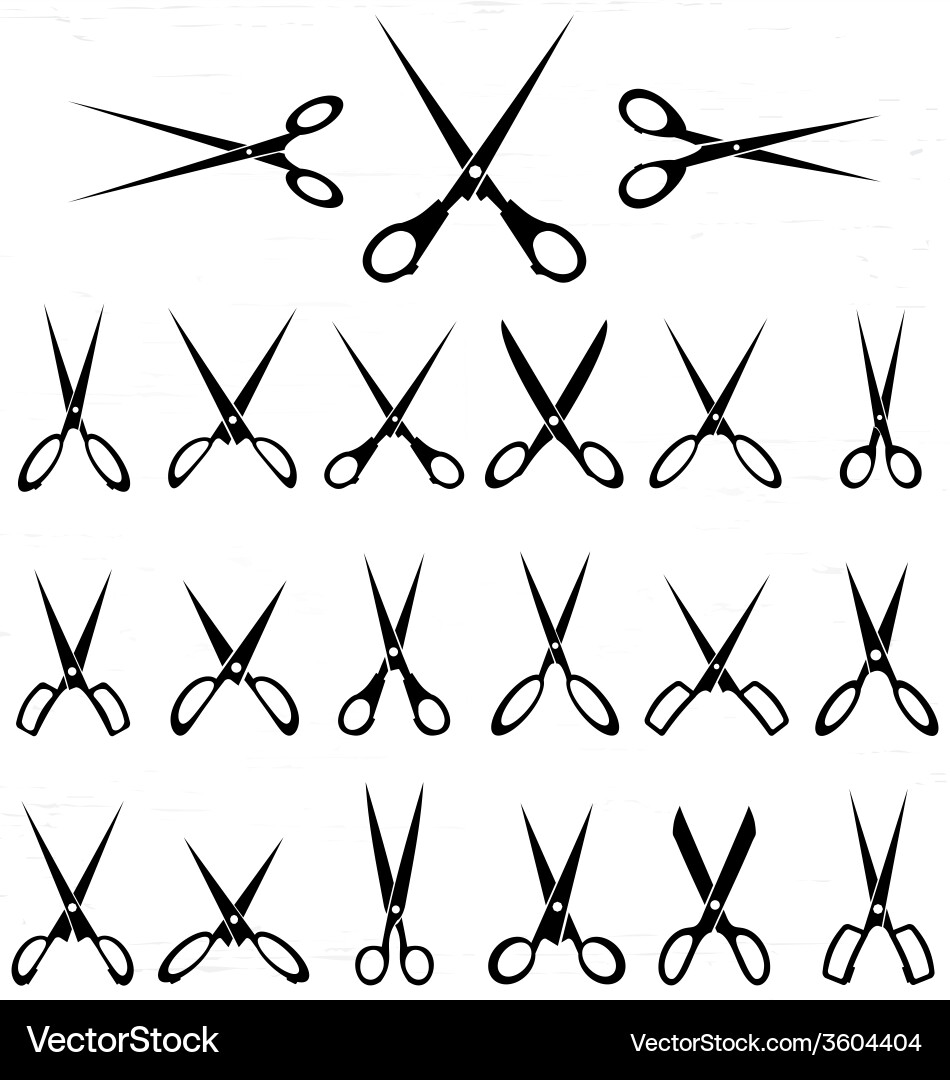 Scissor silhouette set Royalty Free Vector Image