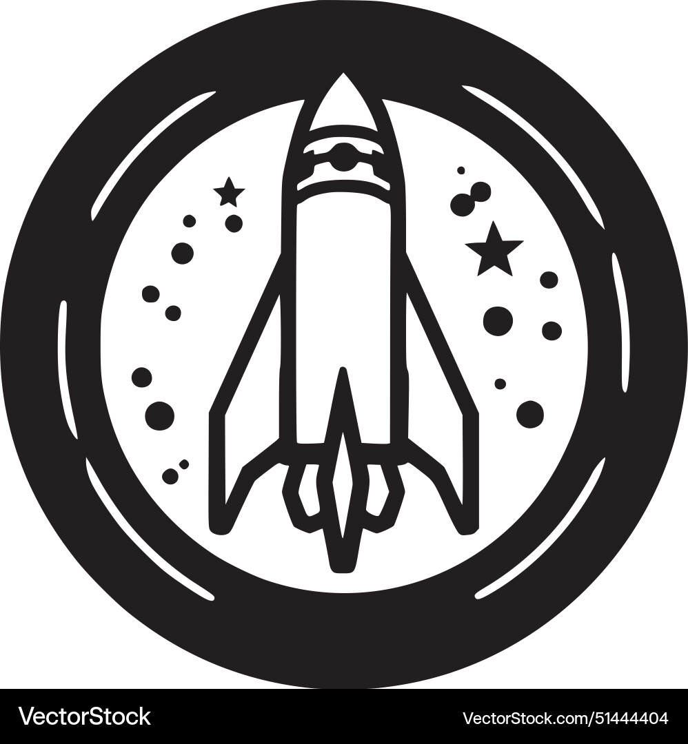Space - black and white isolated icon Royalty Free Vector