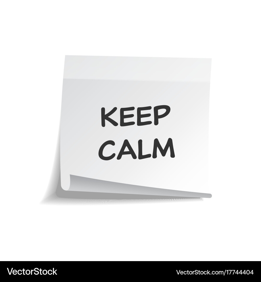 Sticky note with text and shadow isolated Vector Image