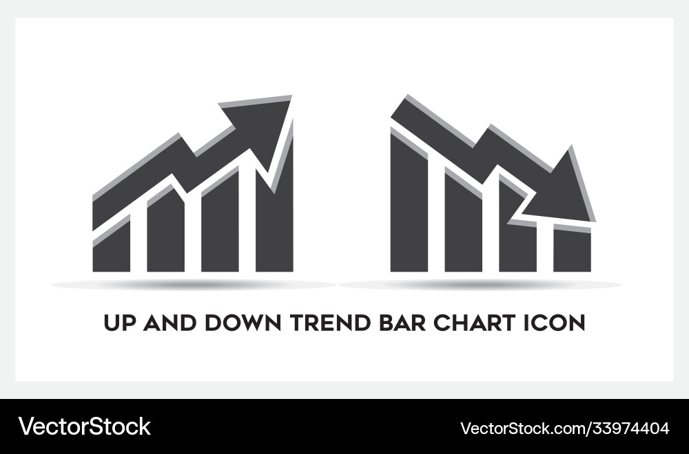 Up and down trend bar chart business analytic Vector Image