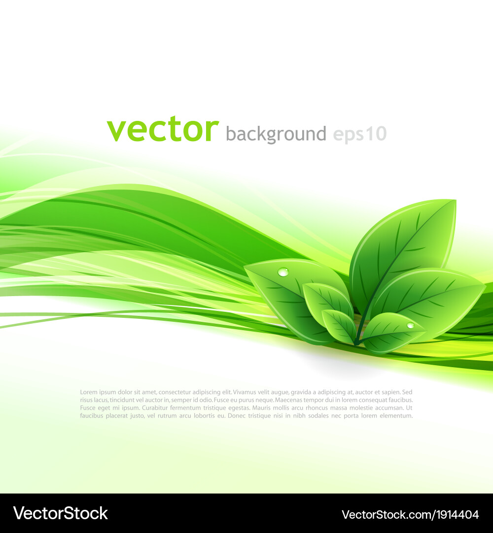 Vibrant Green Leaf Background Royalty Free Vector Image
