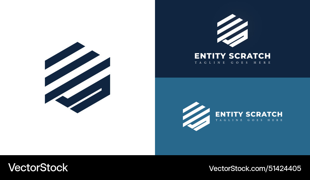 Abstract initial hexagon letter es or se logo Vector Image