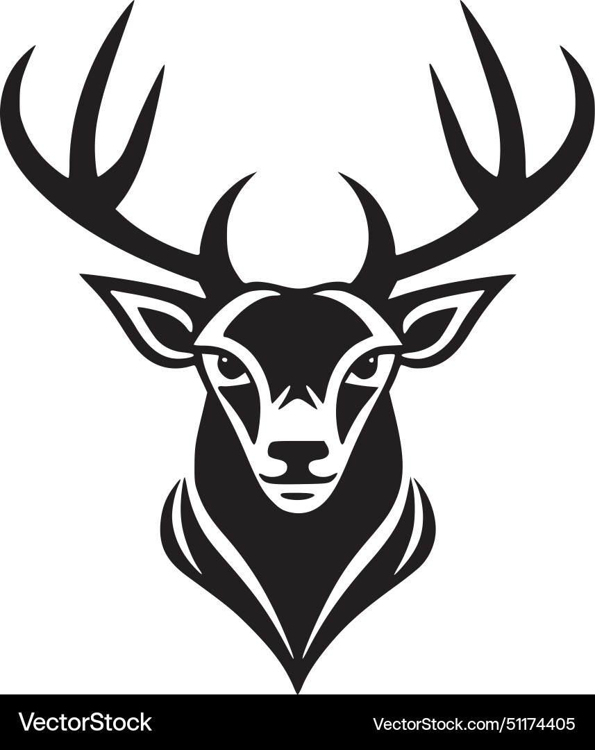 Deer - black and white Royalty Free Vector Image
