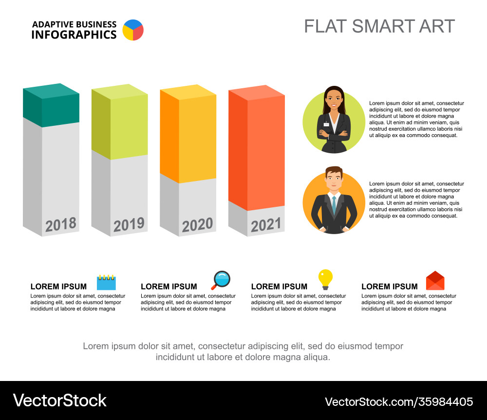 Four years timeline process chart template Vector Image
