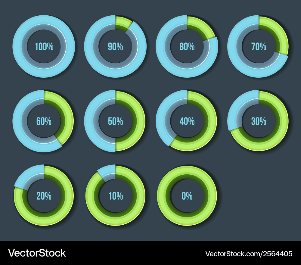 Percentage diagram presentation design elements Vector Image