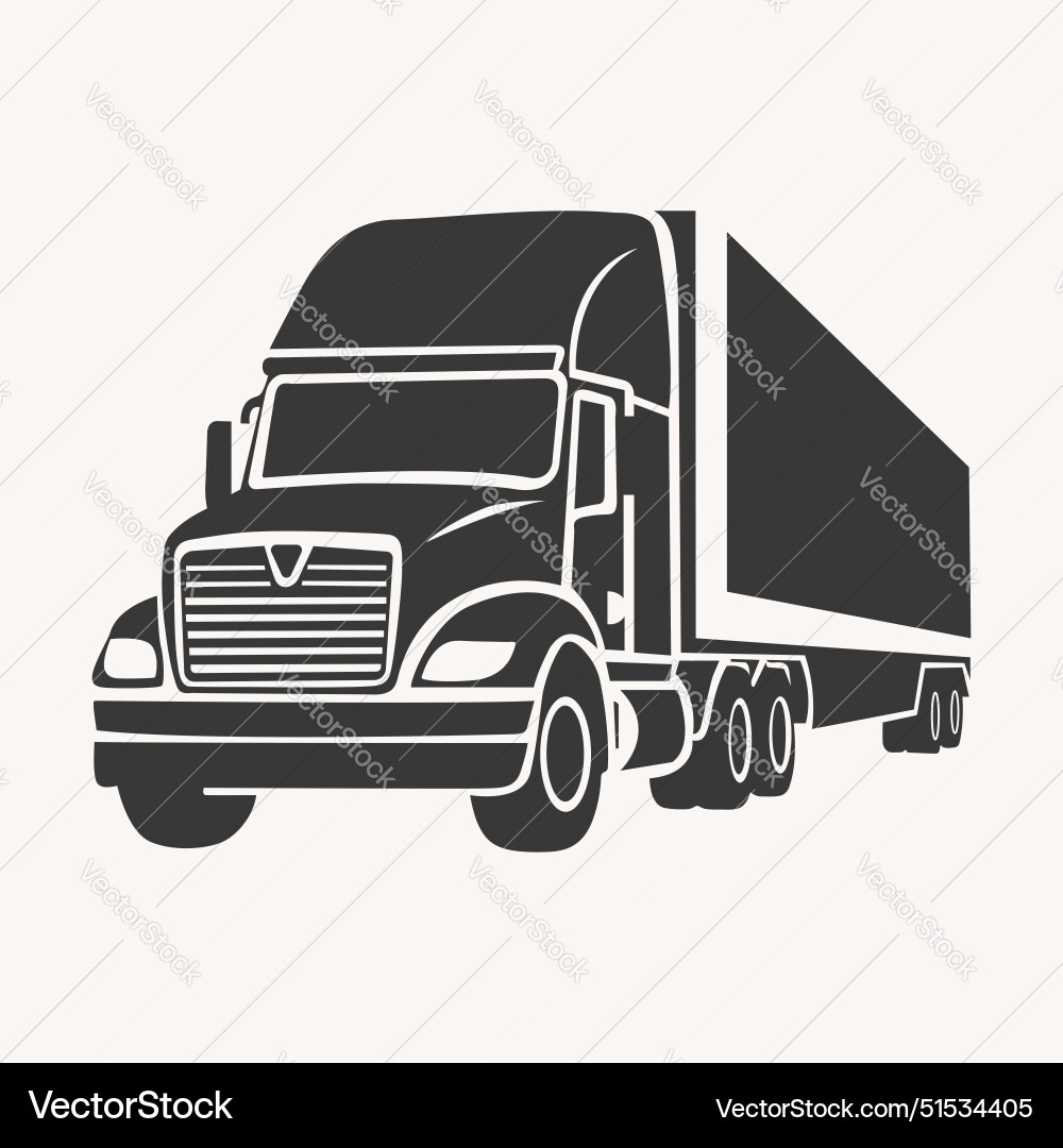 Semi truck silhouette design Royalty Free Vector Image