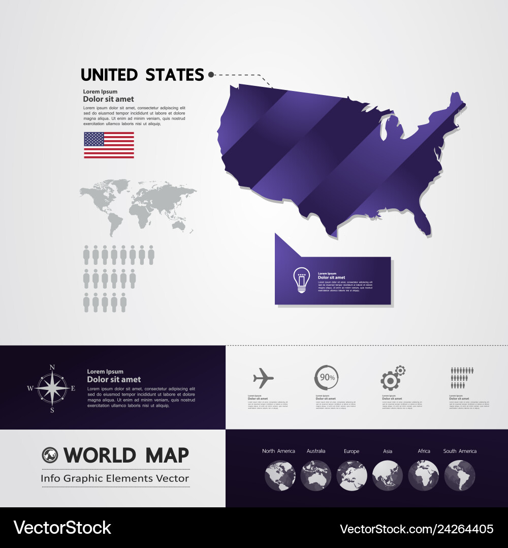 United states map Royalty Free Vector Image - VectorStock