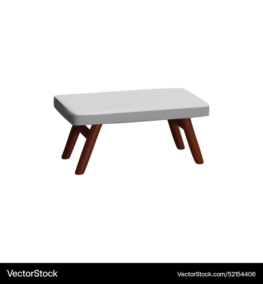 A 3d practical folding table with wooden legs Vector Image