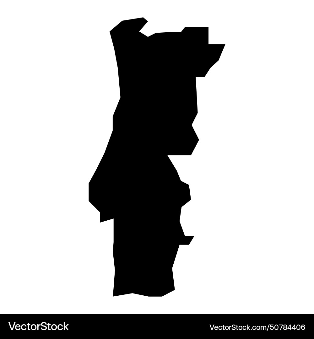 Black portugal map on white background Royalty Free Vector
