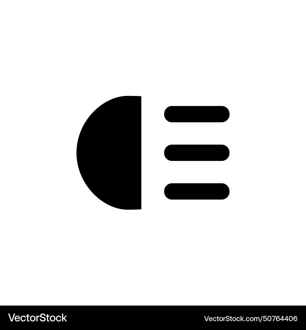 Car low beam lights flat icon Royalty Free Vector Image