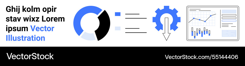 Data analytics process with diagram gear Vector Image