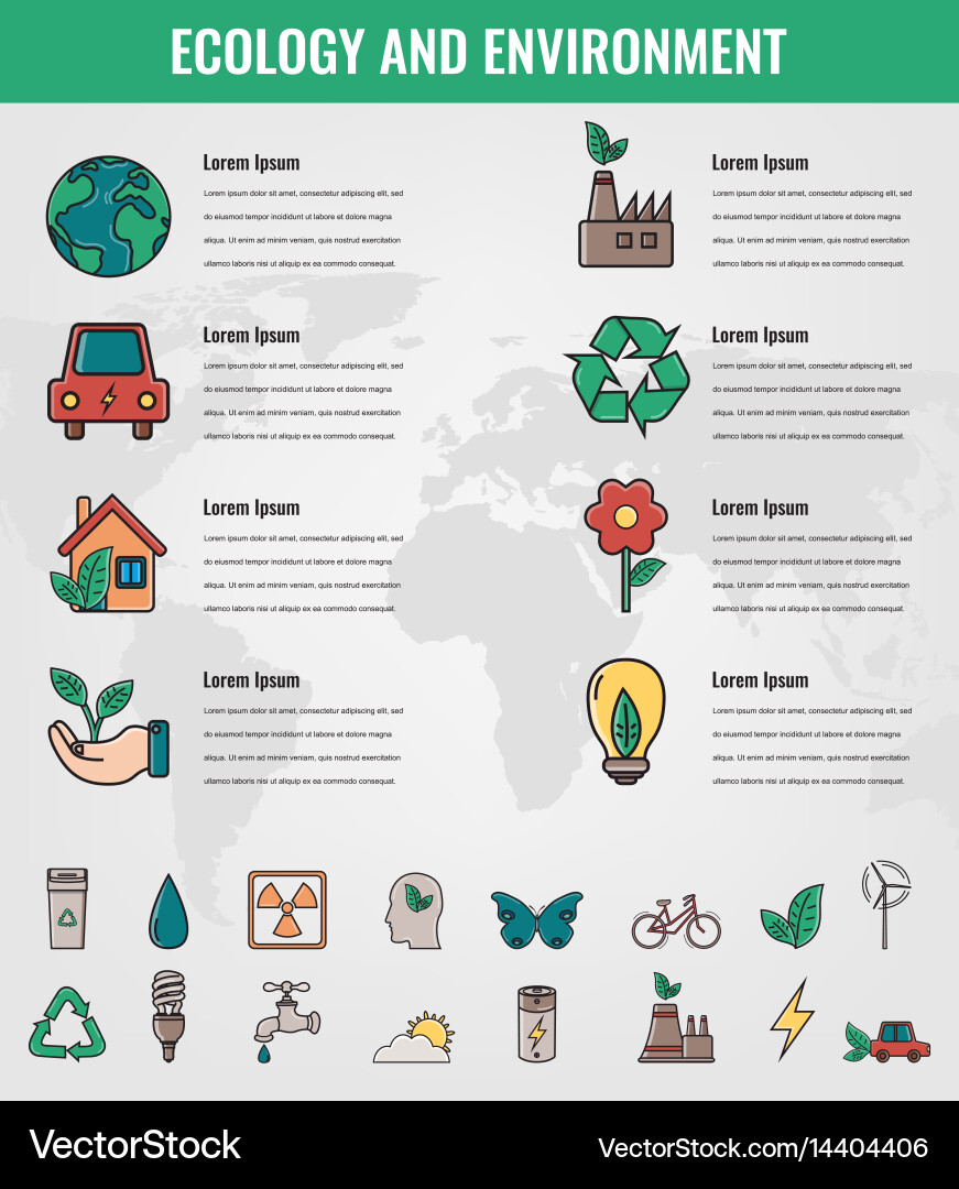 Ecology and environment infographics Royalty Free Vector