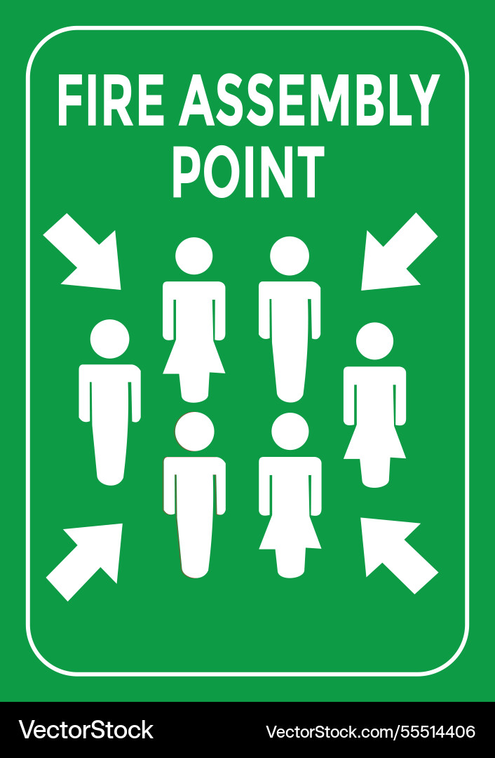 Fire assembly point signage art – Royalty-Free Vector | VectorStock