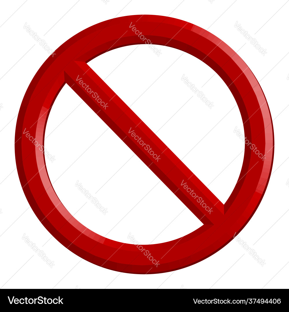 Forbidden sign- 3d empty template Royalty Free Vector Image