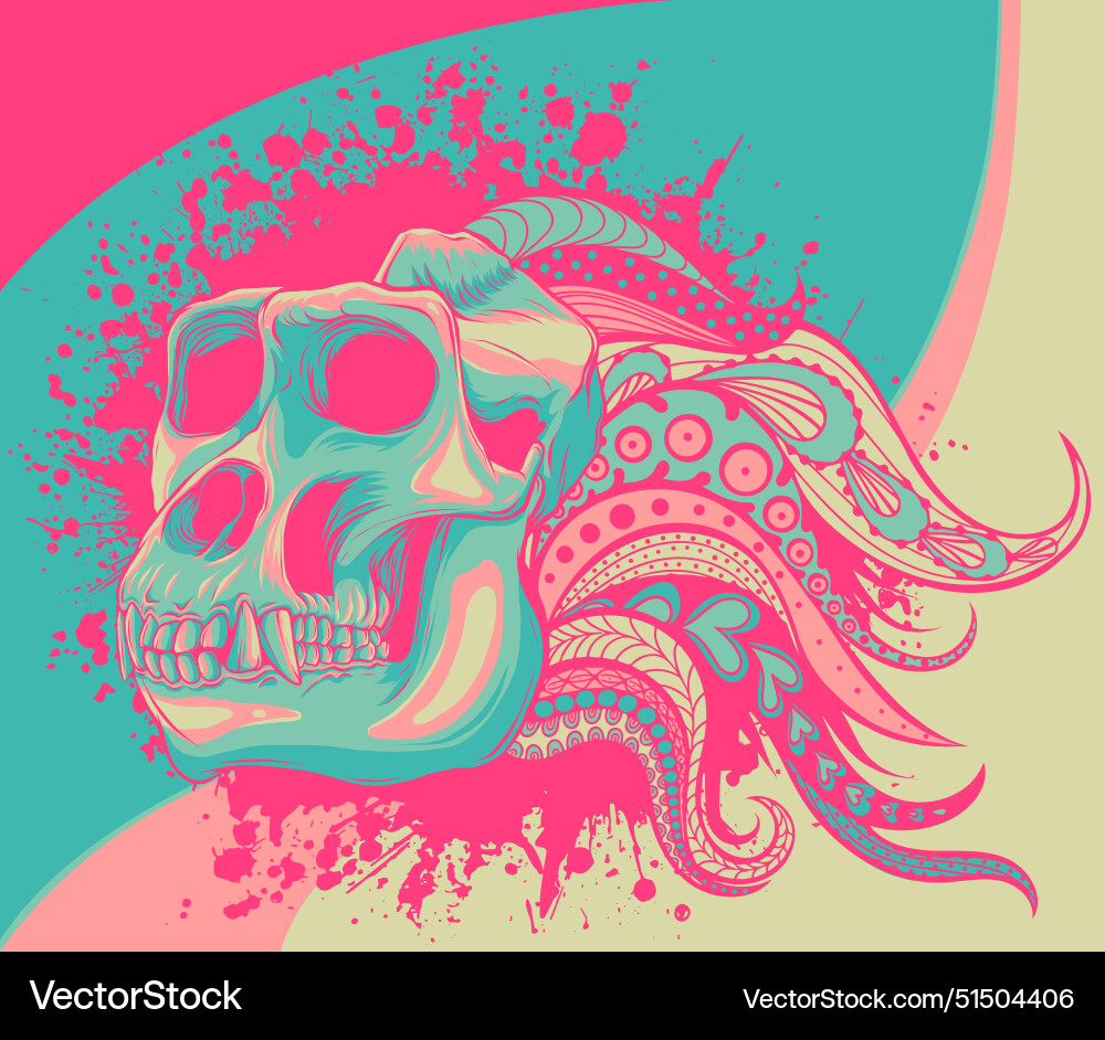 Gorilla monkey skull Royalty Free Vector Image