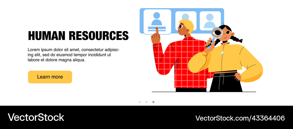 Human resources hr management recruitment banner Vector Image