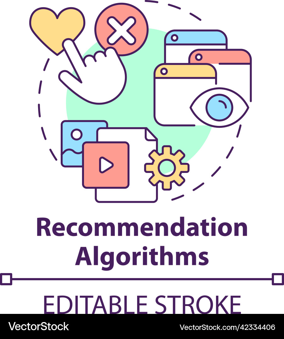 Recommendation algorithms concept icon Royalty Free Vector Recommendation algorithms concept icon Royalty Free Vector
