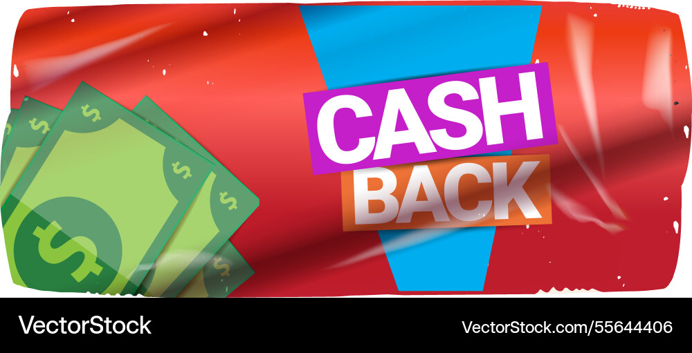 Red cash back icon and sticker isolated Royalty Free Vector