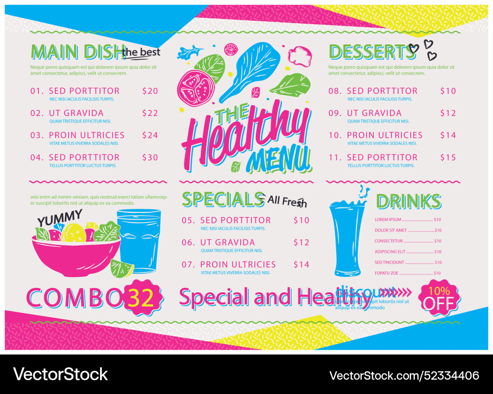 Restaurant menu template theme Royalty Free Vector Image