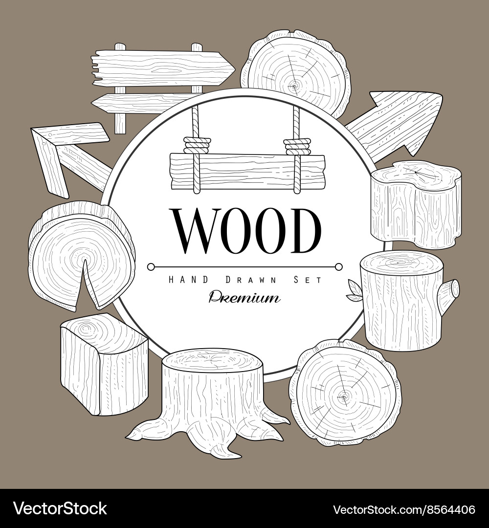 Rustic Wood Sketch Royalty Free Vector Image - VectorStock