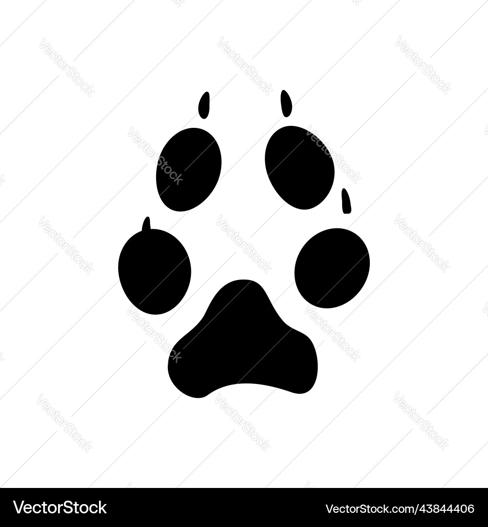 Wild fox animal footprints black silhouette icon Vector Image