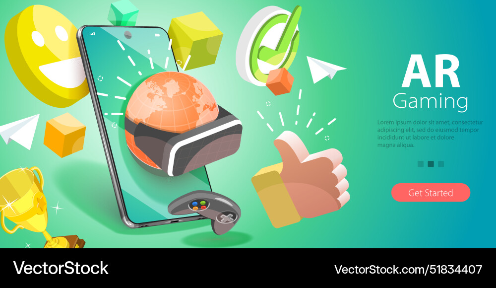 3d of ar games Royalty Free Vector Image - VectorStock
