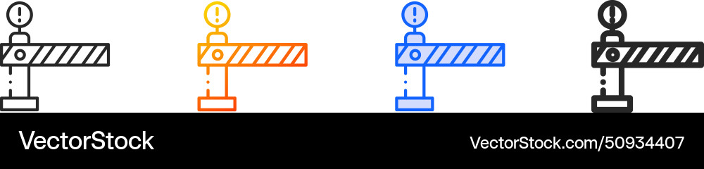 Barrier iconthin linear gradient blue stroke Vector Image