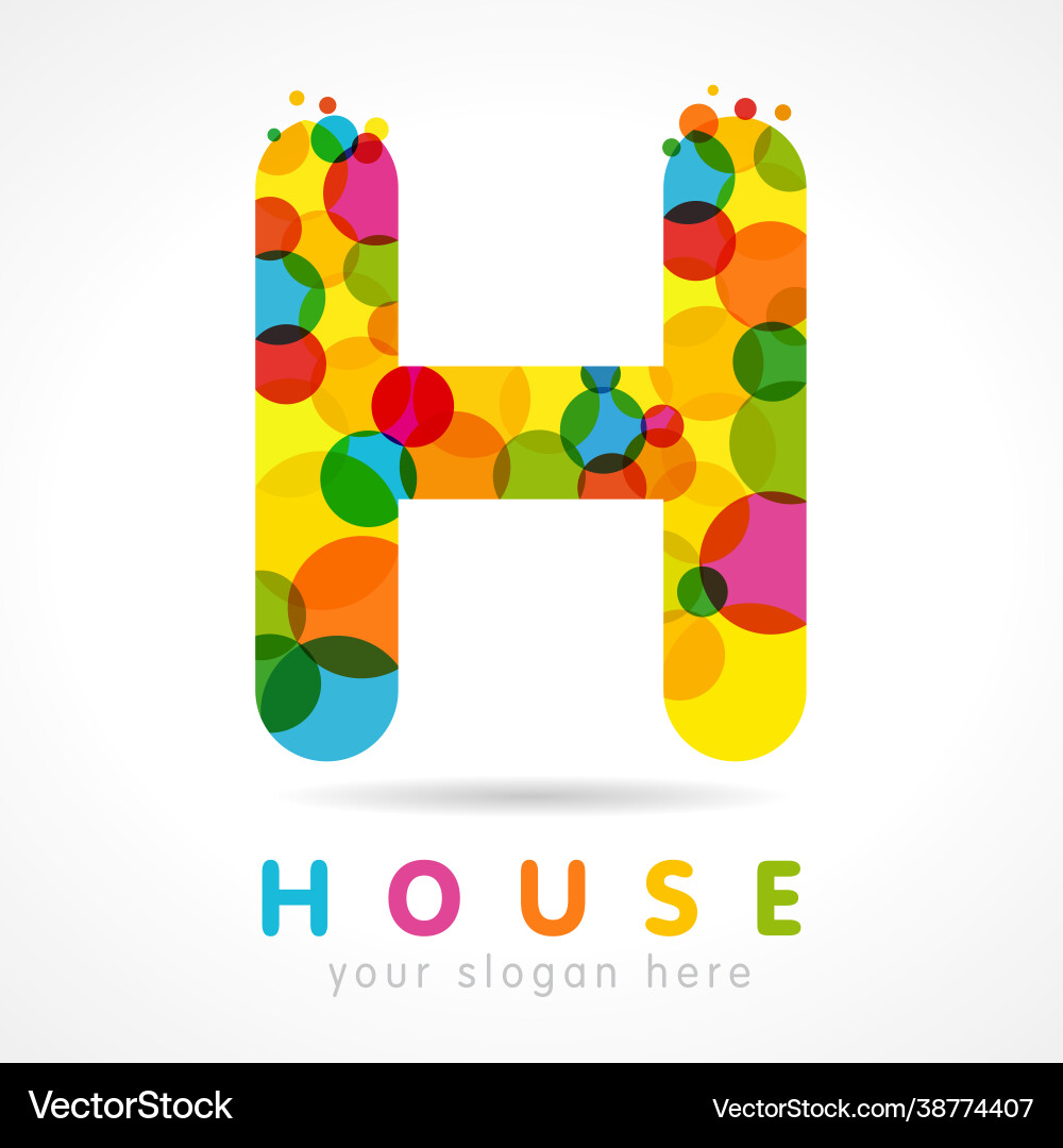Colored h house logo concept Royalty Free Vector Image