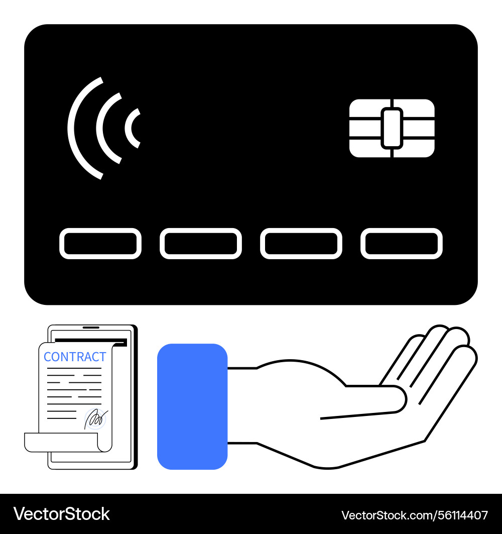 Contactless payment concept with card contract Vector Image