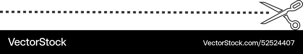 Cutted paper line black dots with scissors symbol Vector Image