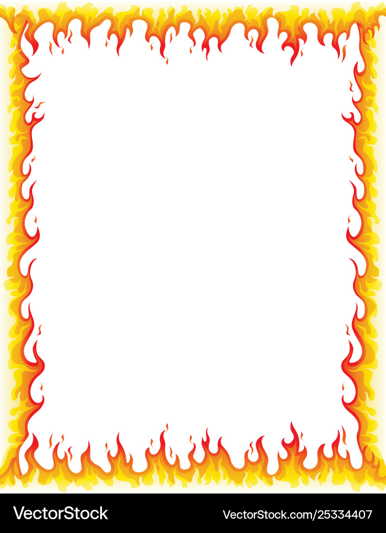Fire border frame Royalty Free Vector Image - VectorStock