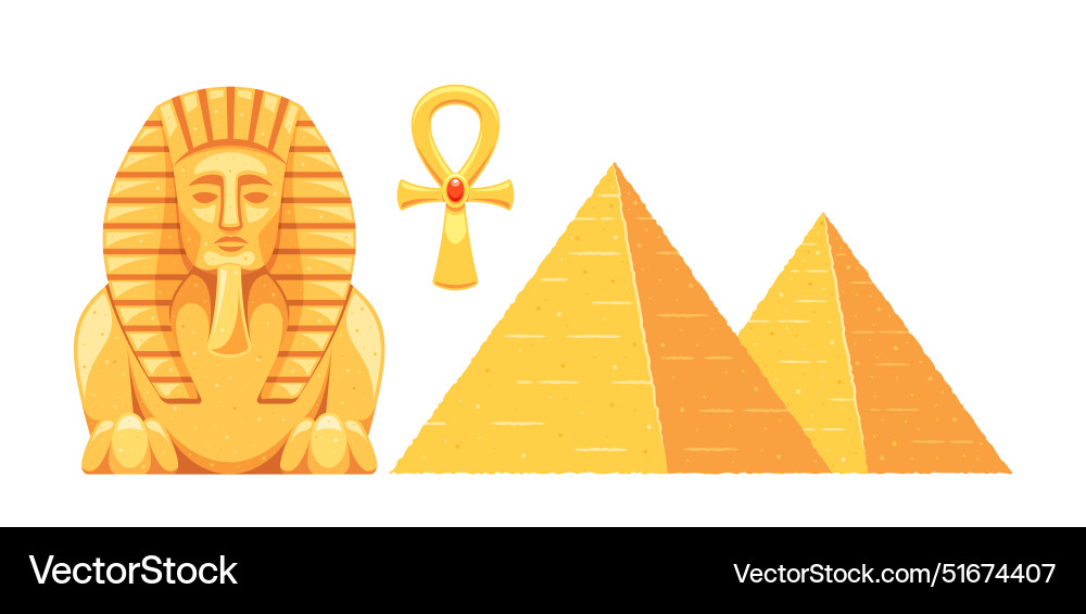 Iconic symbols from ancient egypt featuring Vector Image