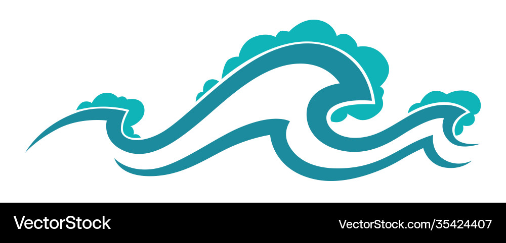 Ocean Waves & Water Splash Royalty Free Vector Image