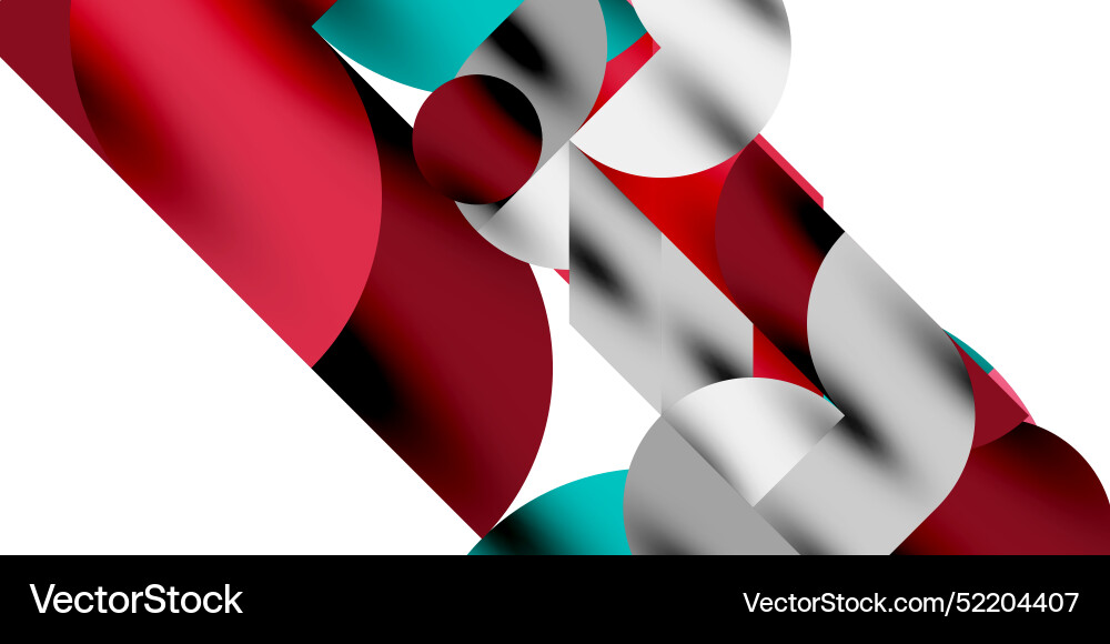 Tech minimal circular shapes geometric art Vector Image