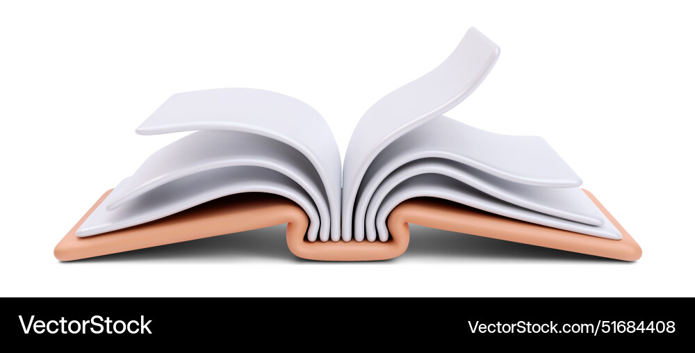 3d realistic open book with shadow isolated Vector Image