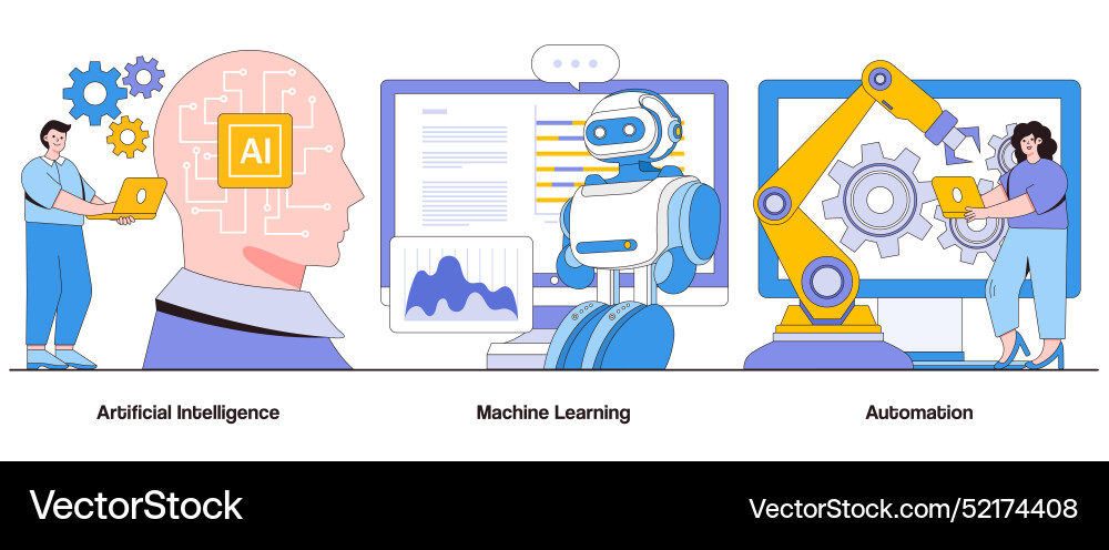 Artificial intelligence machine learning Vector Image