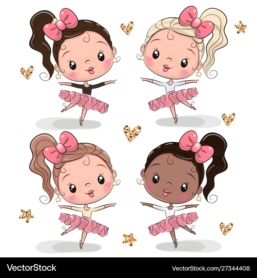 Cartoon ballerina on a white background Royalty Free Vector