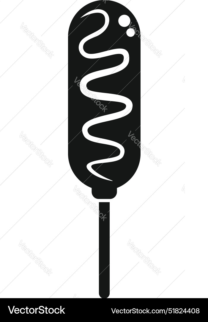 Corn dog with mustard being dipped in batter icon Vector Image