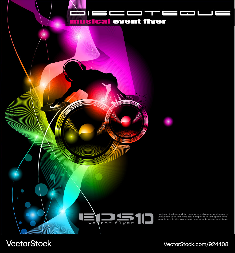 Disco event poster Royalty Free Vector Image - VectorStock