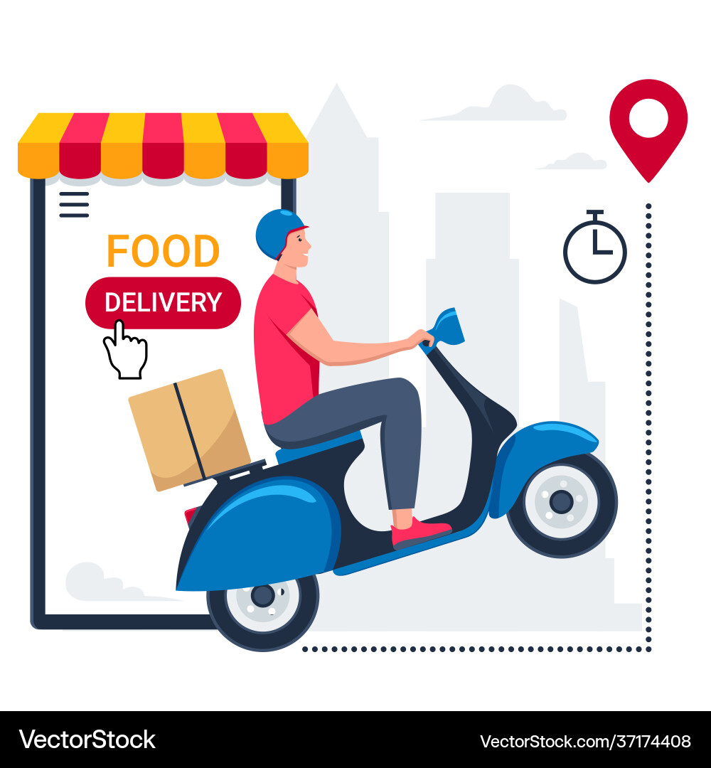 Food delivery service Royalty Free Vector Image
