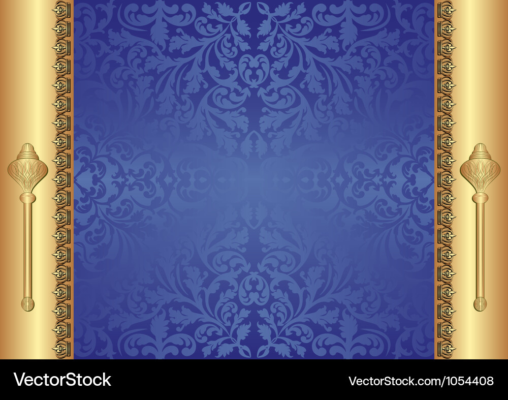 Gold and Blue Regal Background Royalty Free Vector Image